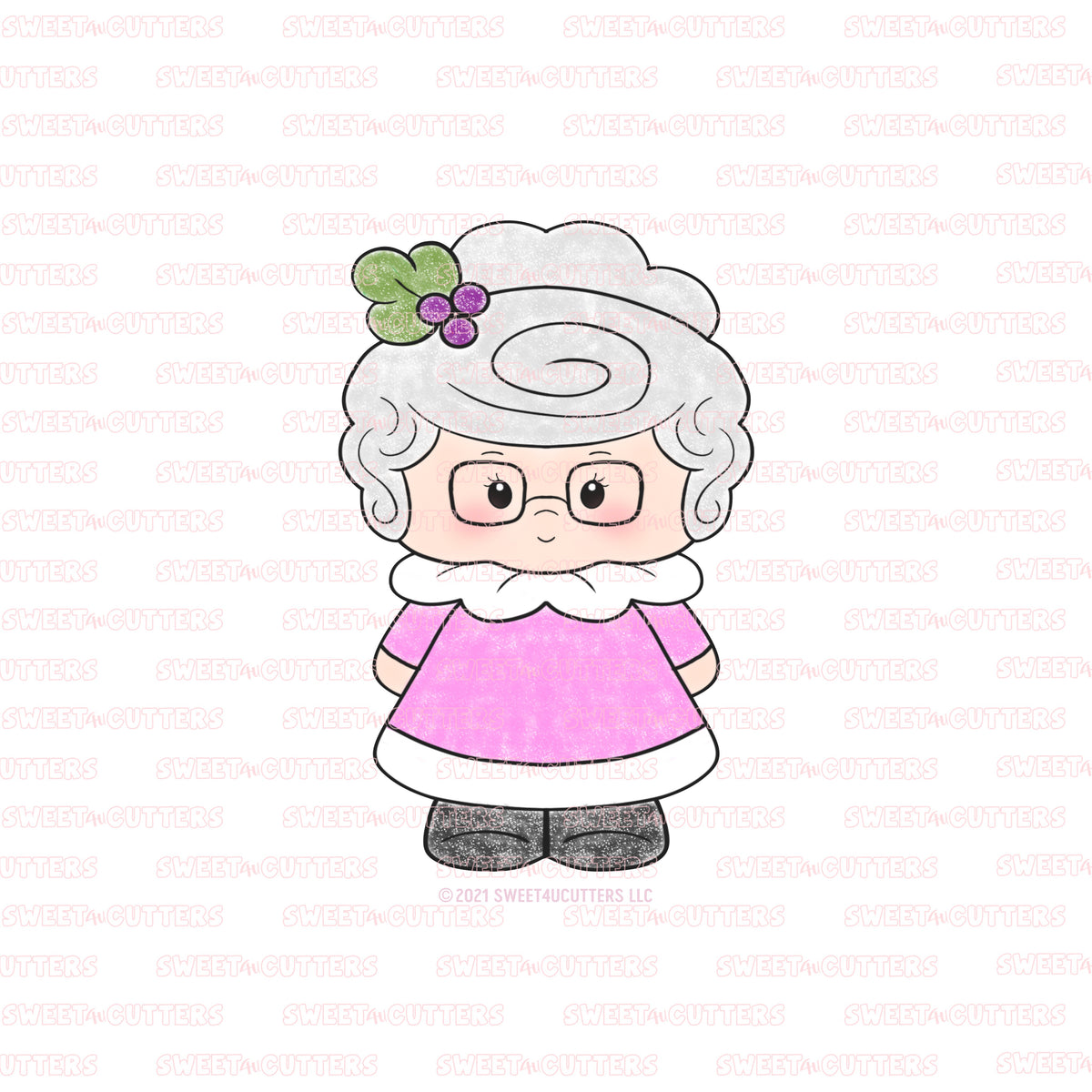 STL Mrs Claus pink - sweet4ucutters – Sweet4ucutters