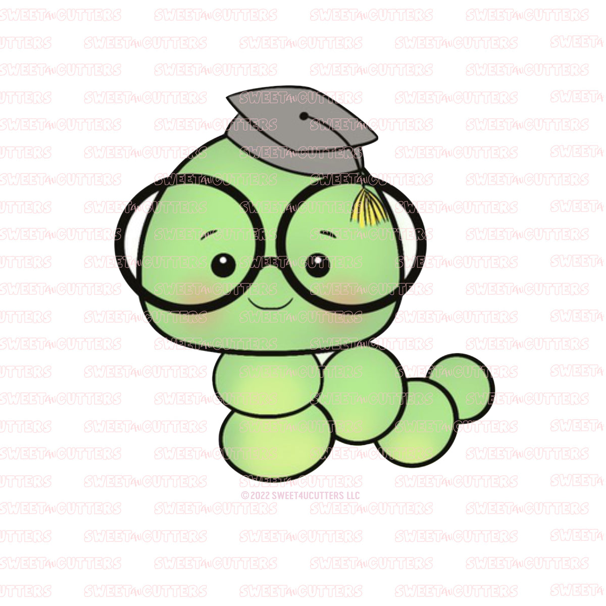 Worm with graduation cap cookie cutter – Sweet4ucutters