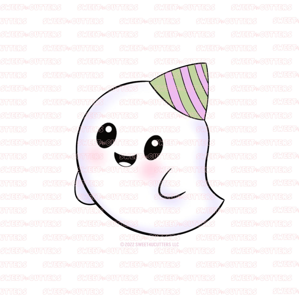 Ghost with birthday hat cookie cutter – Sweet4ucutters